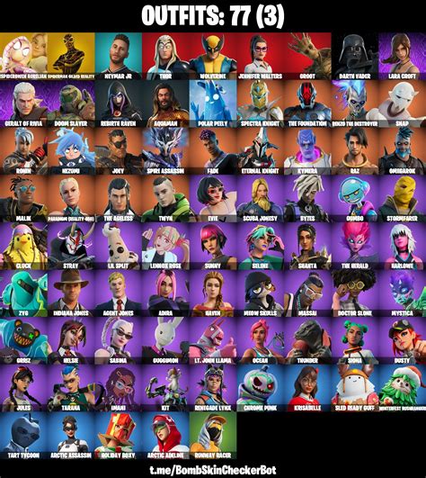 Pcpsnxbox ♨️ 77 Skins ⭐ Lara Croft⭐ Sunny⭐ Doom Slayer⭐thor⭐ Adira