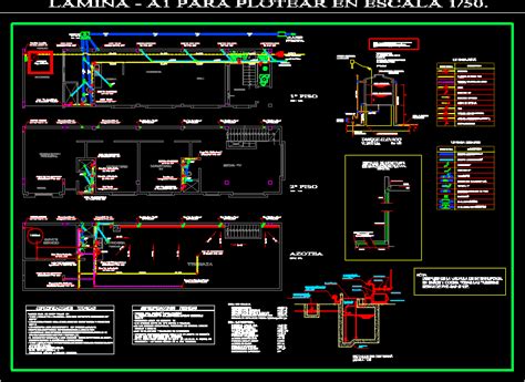 Plano De Instalacion Hidrosanitaria En Autocad Librería Cad