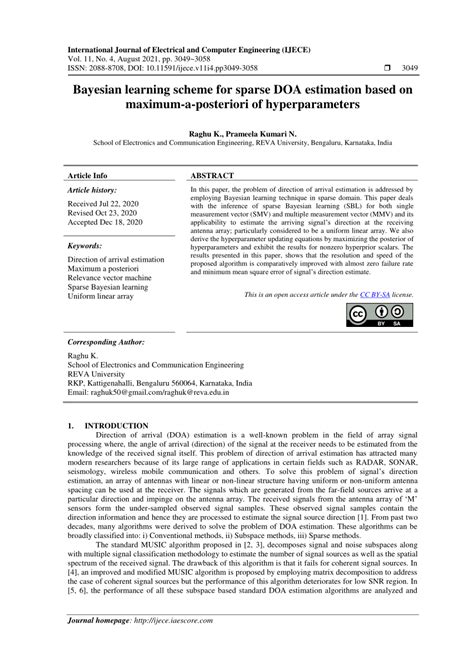 Pdf Bayesian Learning Scheme For Sparse Doa Estimation Based On