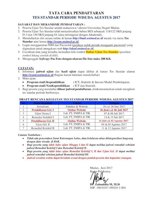 PDF TATA CARA PENDAFTARAN TES STANDAR PERIODE Baak Unimed Ac Id