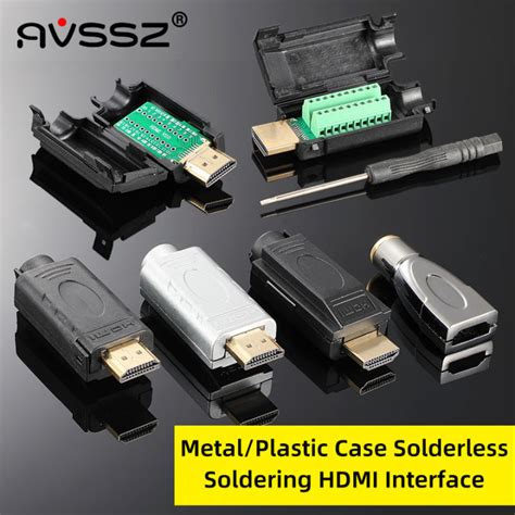 Solder Free Hd Hdmi 2 0 Jack Male Connector Upgrade Hdmi Wire Connector Adapter Cable Terminal