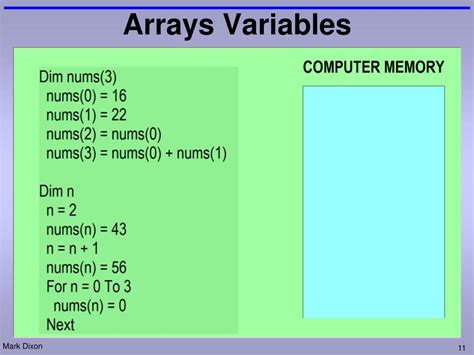 PPT 11 Array Variables PowerPoint Presentation Free Download ID 6125867