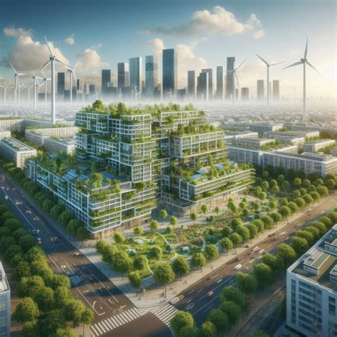 Ecofriendly Building In The Modern City Premium Ai Generated Image