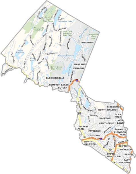 Morris County Map New Jersey Us County Maps
