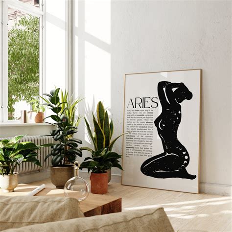 Zodiac Wall Art Zodiac Art Print Aries Zodiac Poster Aries Poster Aries