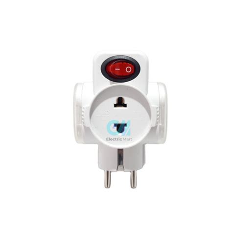 Steker T Datar 4 Cabang Switch LUMMENT 6835 Colokan Listrik 4 Lubang