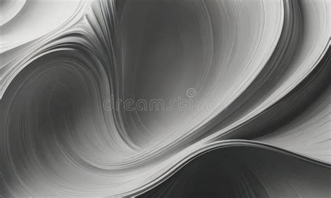 Black And White Abstract Featuring Swirling Wave Like Pattern Curved Lines And Shapes Creating