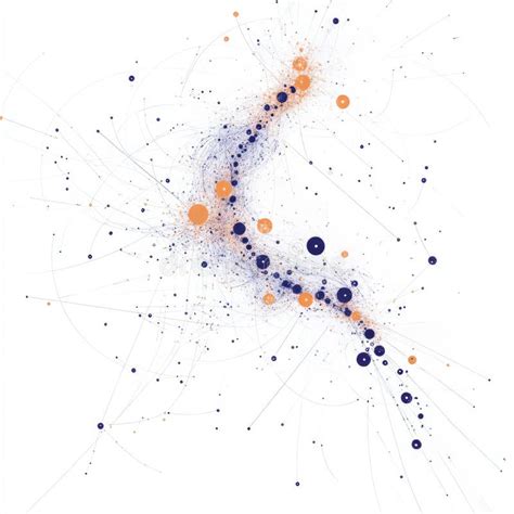 Abstract Network Visualization With Interconnected Nodes In Blue And