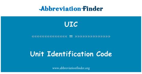 Uic Steht Für Unit Id Code Unit Identification Code