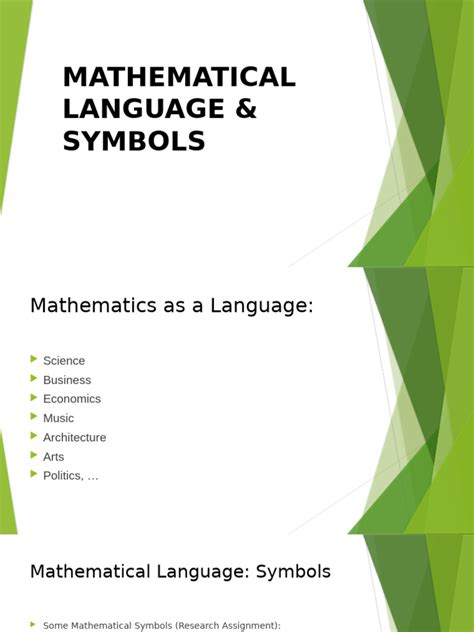 Mathematical Language And Symbols Pdf Multiplication Numbers