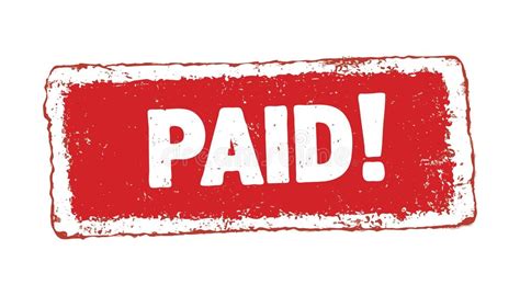 Paid Stamp Red Grunge Payment Mark Transaction Confirmation Paid