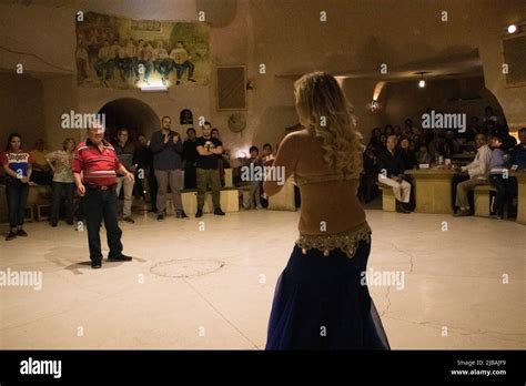 A Turkish Female Dancer Performing A Küçek Belly Dance For Tourists In
