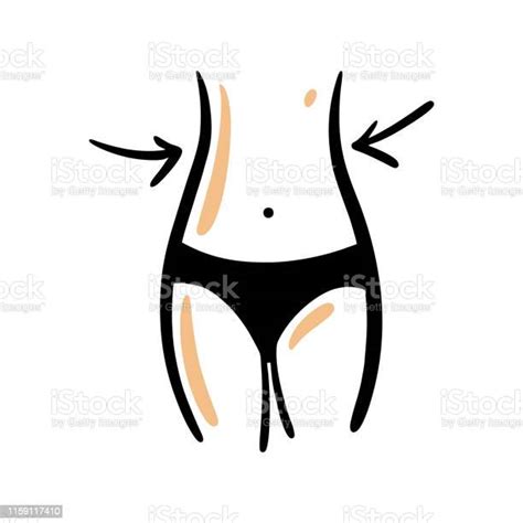 다이어트 소녀 손으로 그린 일러스트 흰색 배경에 격리 뚱뚱한 허리를 가진 여자 아이콘에 대한 스톡 벡터 아트 및 기타 이미지 아이콘 가냘픈 날씬한 Istock