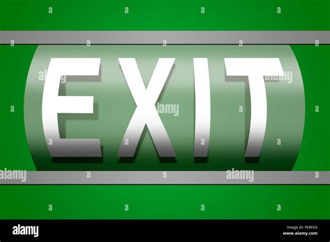 Illustration Of Green Exit Stock Photo Alamy Illustration Of Green Exit Stock Photo Alamy
