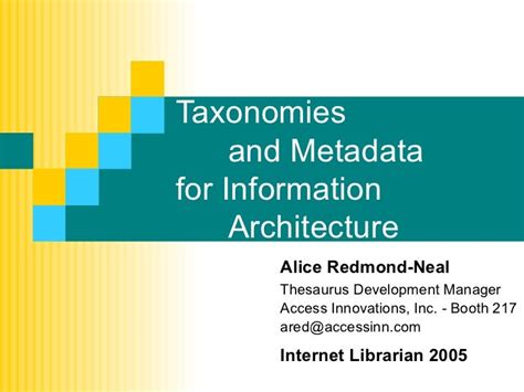 Taxonomies And Metadata In Information Architecture
