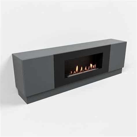 Тумба универсальная Lux Fire Байкал 1600, графит, с биокамином 900 ТУ ...