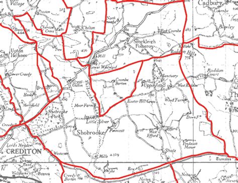 Genuki Shobrooke Parish Boundaries Devon