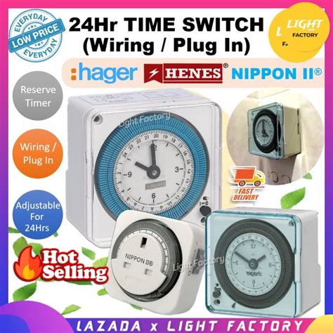 Hager Eh711 24hrs Analog Timer Switch 24 Hours Long Wiring Plug In