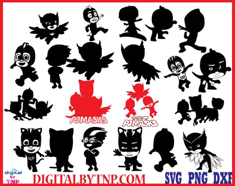 Pj Masks Silhouette Svg Bundle Pj Masks Cut File Clipart 47 Off