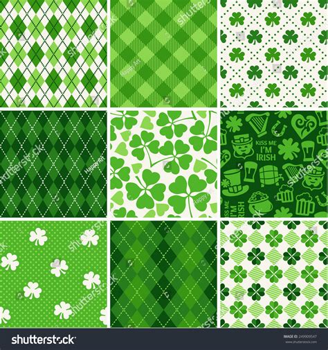 Set St Patricks Day Seamless Patterns 库存矢量图（免版税）249909547 Shutterstock