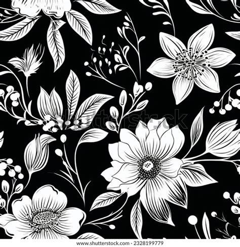 Seamless Floral Pattern Repeats Botanical Colors Stock Illustration