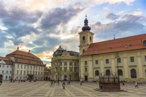 Sibiu Romaniacity Hall And Brukenthal Palace In Transylvania Editorial Photography Image Of