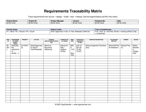 46 Free Printable Requirements Traceability Matrix Templates