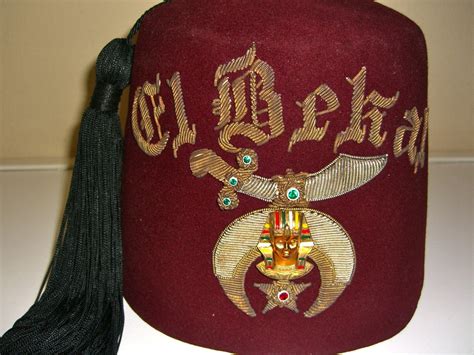 Vintage Masonic Fez Hat Mason Shriners El Bekal 1950s