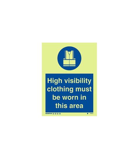 Mandatory Signs Photoluminescent Rigid Pvc High Visibility Clothing