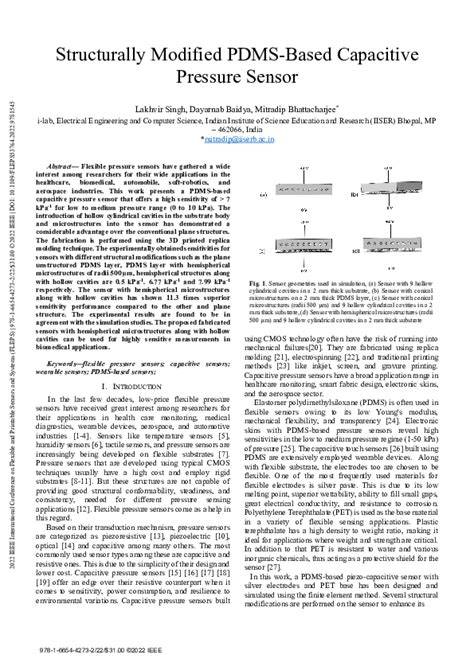 Pdf Structurally Modified Pdms Based Capacitive Pressure Sensor