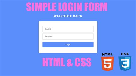 Create A Simple Login Form Using Html And Css Tutorial With Source Code