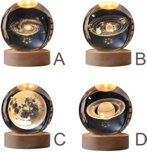 BNF D Crystal Ball Night Lights Led Educational Light Desk Decor Milky Way Decorative Showpiece