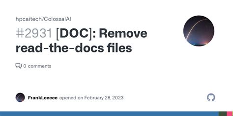 Doc Remove Read The Docs Files · Issue 2931 · Hpcaitechcolossalai