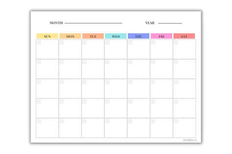 Blank Calendar No Dates And Months