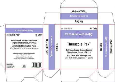 Dailymed Dermacinrx Therazole Pak Clotrimazole And Betamethasone Dipropionate Zinc Oxide