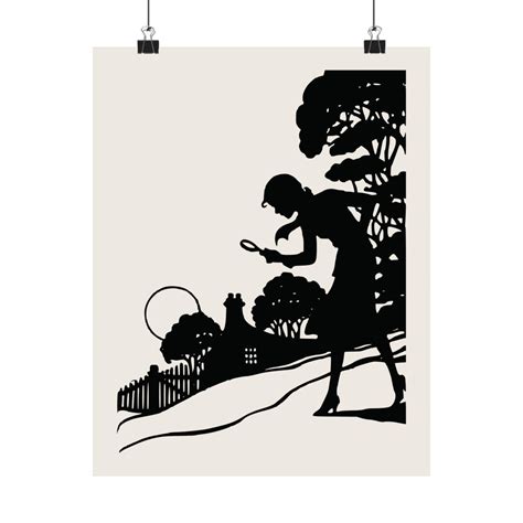 Vintage Girl Slueth Book Illustration Poster Matte Vertical Poster For