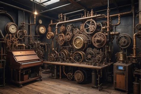Premium Photo Steampunk Wonderland Industrial Studio Setup For