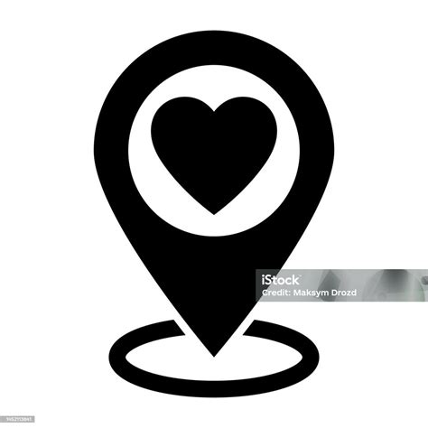 심장 아이콘이 있는 지도 포인터 Gps 탐색 스타일의 심장이 있는 아이콘입니다 지도 핀 아이콘 위치 핀 벡터 아이콘입니다 개념에 대한 스톡 벡터 아트 및 기타 이미지
