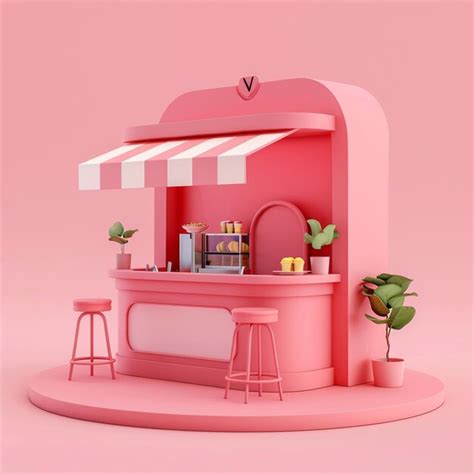Renderización en 3D del diseño en línea de Booth Mockup iso Imagen