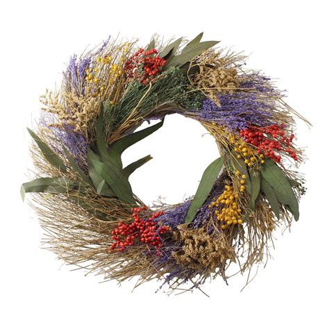 The Seasonal Aisle Dried Mixed Assortment Floral 53Cm Wreath Wayfair Co Uk