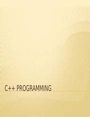 Exploring C++ Programming: Concepts, Syntax, and Examples | Course Hero