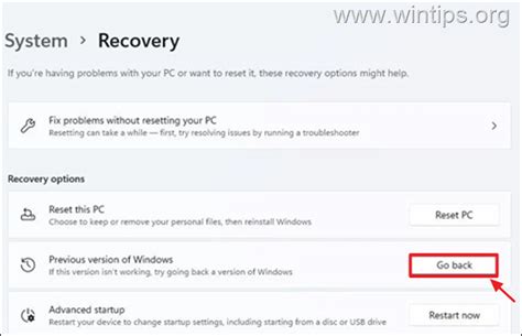 How To Downgrade Windows To Windows Rollback Windows To Windows WinTips Org
