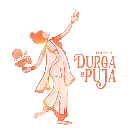 Free Vector Hindu Religious Durga Pooja Festival Event Card Design