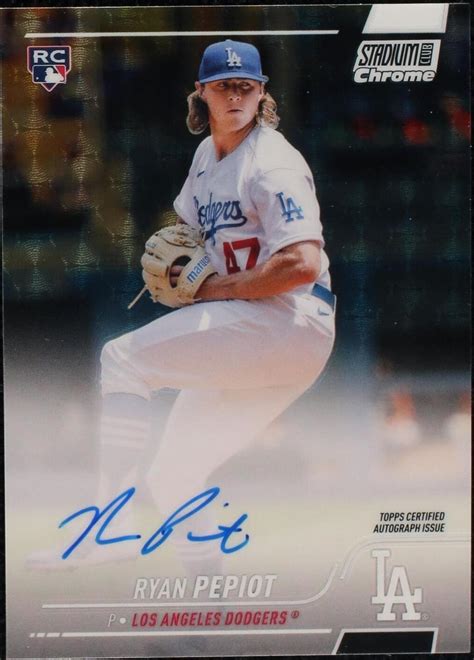 2022 Topps Stadium Club Chrome Autographs Ryan Pepiot Sscua Rpe Superfractor 1 Au Rc For