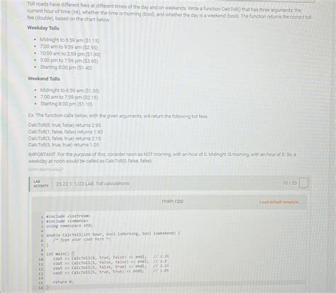 Solved Toll Roads Have Different Fees At Different Times Of Chegg