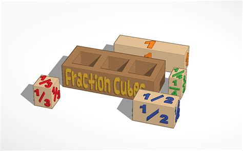 3d Design Fraction Cubes Tinkercad