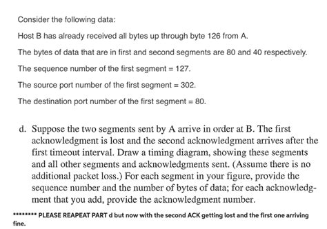 Solved Consider The Following Data Host B Has Already