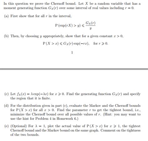 Solved In This Question We Prove The Chernoff Bound Let X