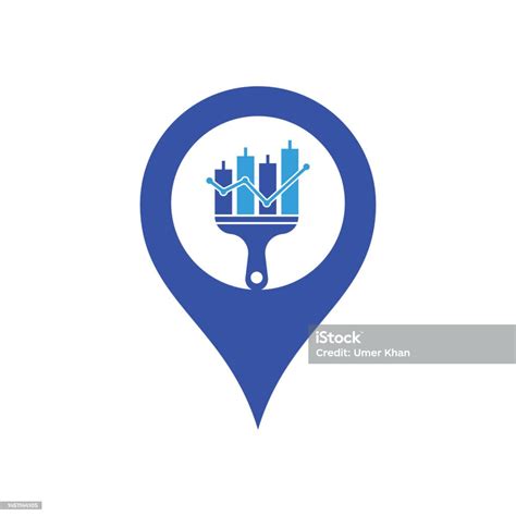 페인트 금융 Gps 모양 개념 로고 디자인 벡터 개념에 대한 스톡 벡터 아트 및 기타 이미지 개념 개념과 주제 거래자