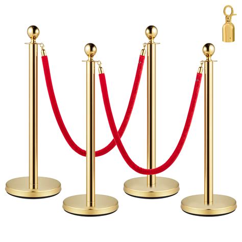 4pc Gold Stanchion Posts Queue